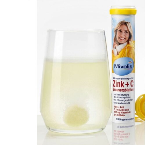 Zinc + Vitamine C, 20 Comprimés effervescents, Mivolis